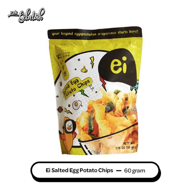 Promo Ei Salted Egg Potato Chips 60gr - Keripik Kentang Asin | Snack ...