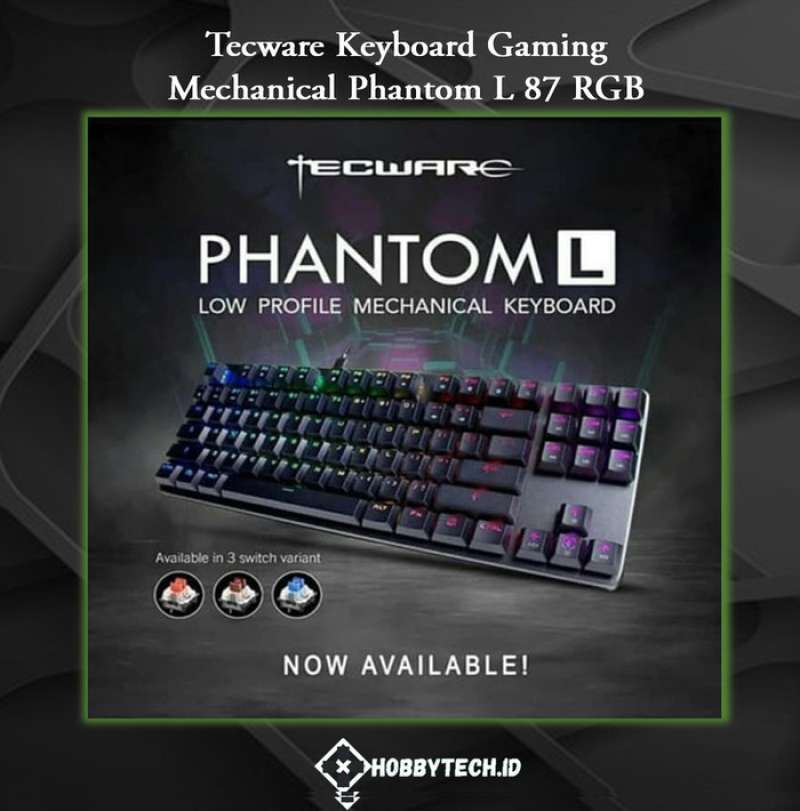 Promo Tecware Gaming Keyboard Phantom L 87 Tkl Low Profile Mechanical ...