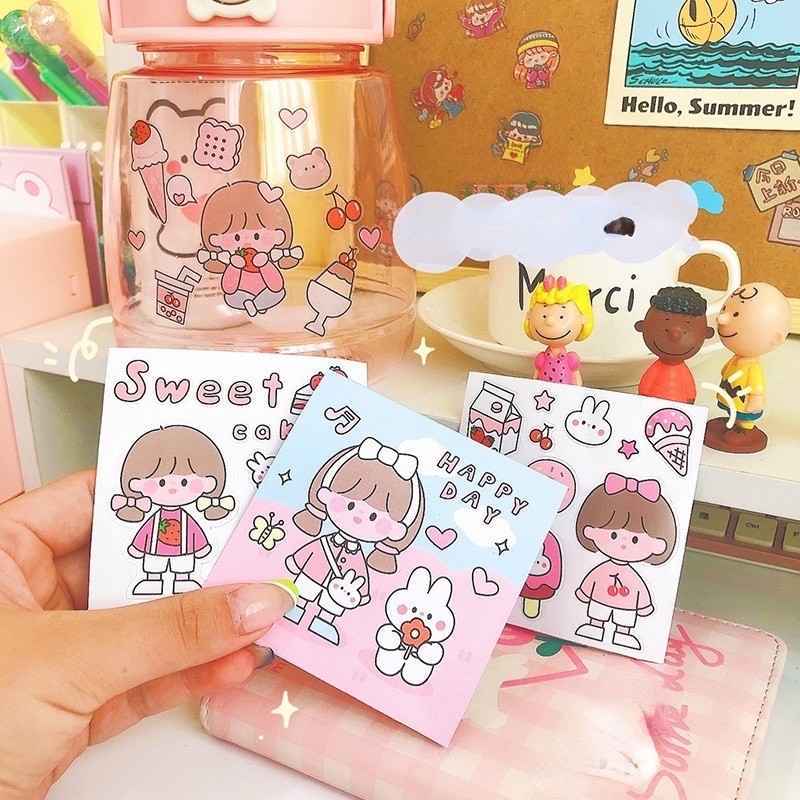 Jual Sticker Pack Isi 4 Lembar Cute Girl Japan Style Stiker Lucu ...