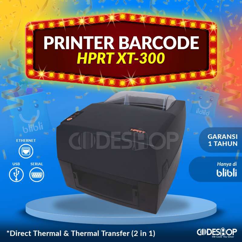 Jual Printer Cetak Barcode HPRT XT300 Port ( USB + Serial + LAN ) Label ...