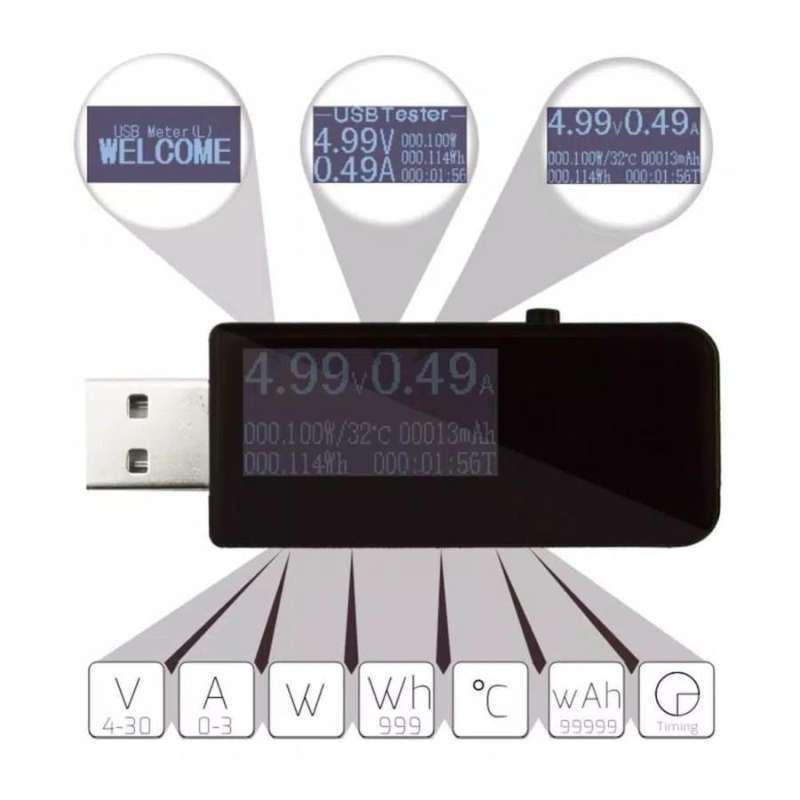 Jual Usb Tester 7 in 1 Voltmeter wattmeter ampere meter doctor charger ...