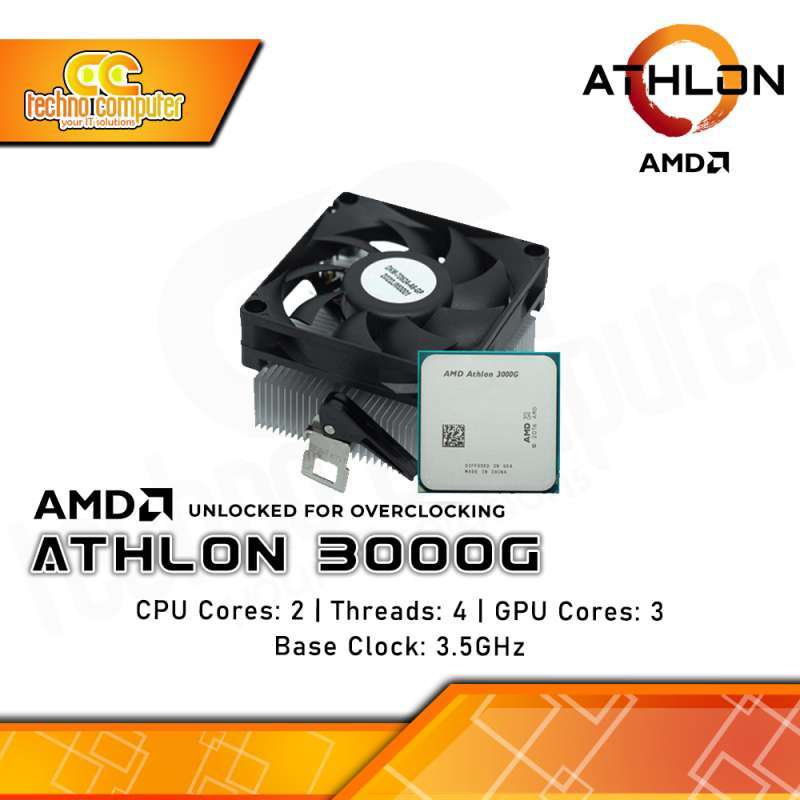 Jual PROCESSOR AMD ATHLON 3000G TRAY include Fan - 2 Cores 4 Threads 3 ...