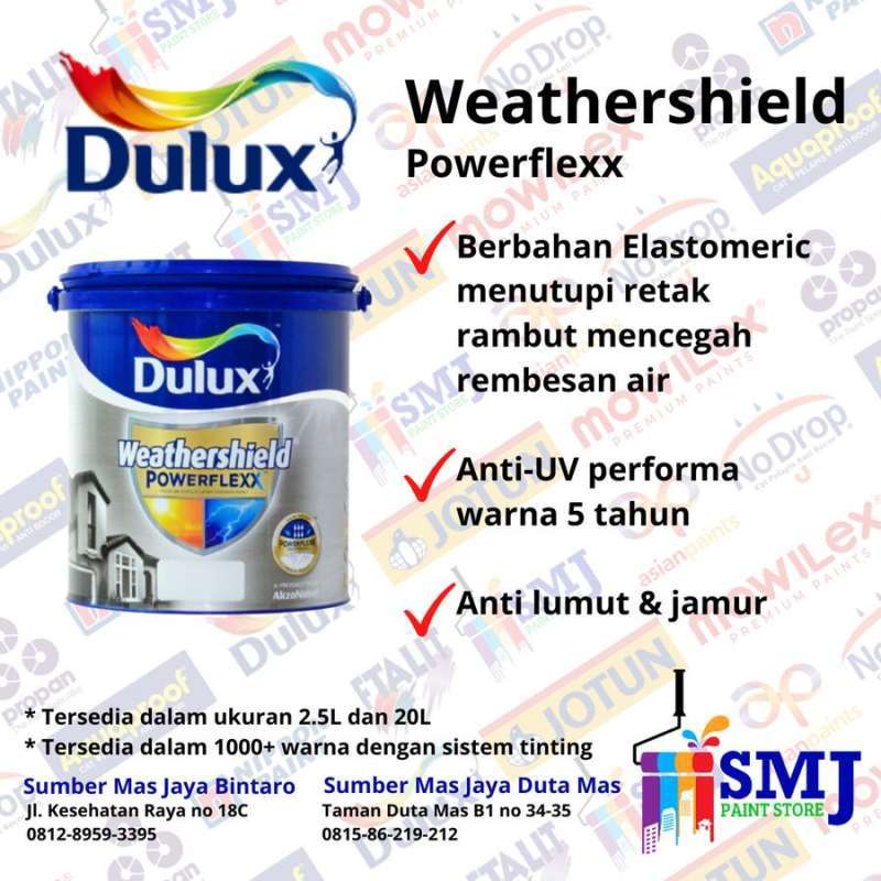 Jual Cat Tembok Eksterior Dulux Weathershield Powerflexx Warna Tinting