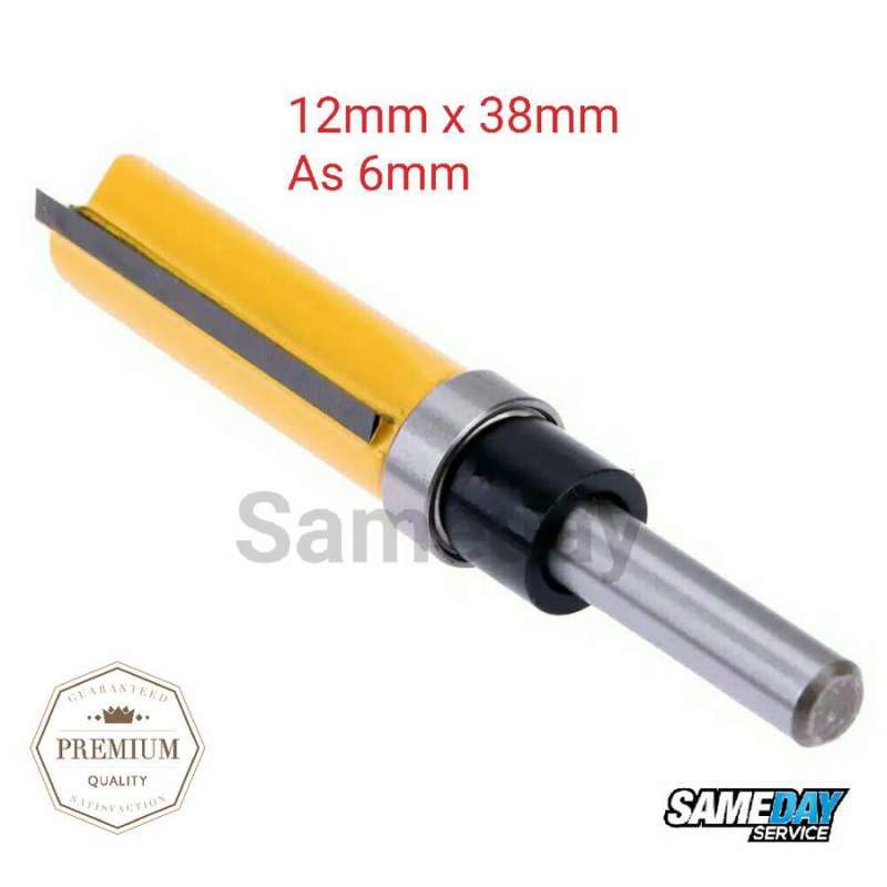 Jual Mata Profil Flush Trimmer Router Bits Single Bearing 12mm X 38 mm ...