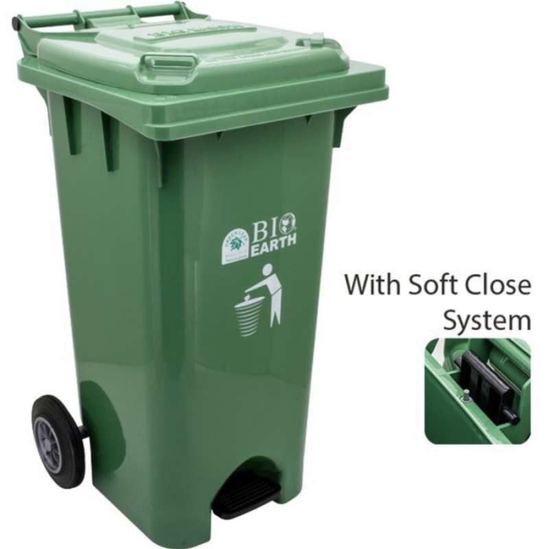 Promo Tong Tempat Sampah Injak Roda Besar Jumbo 120 Liter Green Leaf Dustbin Diskon 11% Di ...