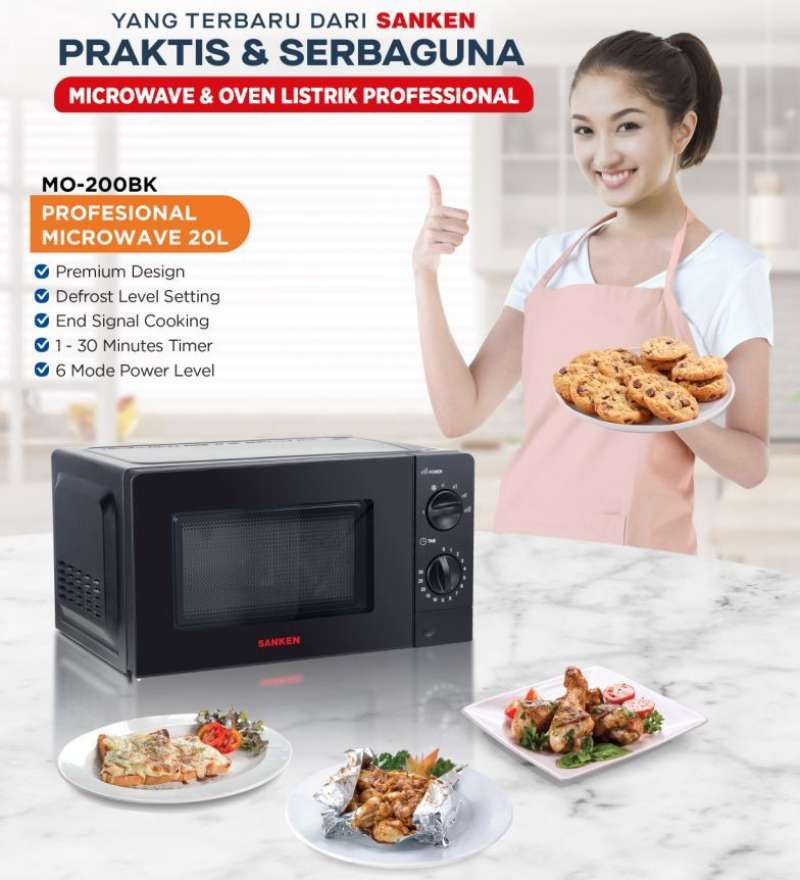 Jual Sanken Microwave Mo-200bk 20 Liter Hitam 1100 Watt Di Seller Sajun ...