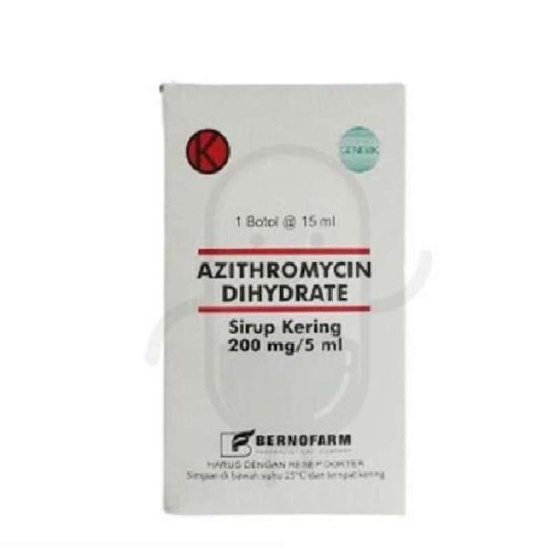 Jual AZITHROMYCIN DIHYDRATE BERNOFARM 200 MG/5 ML DRY SYRUP 15 ML di ...