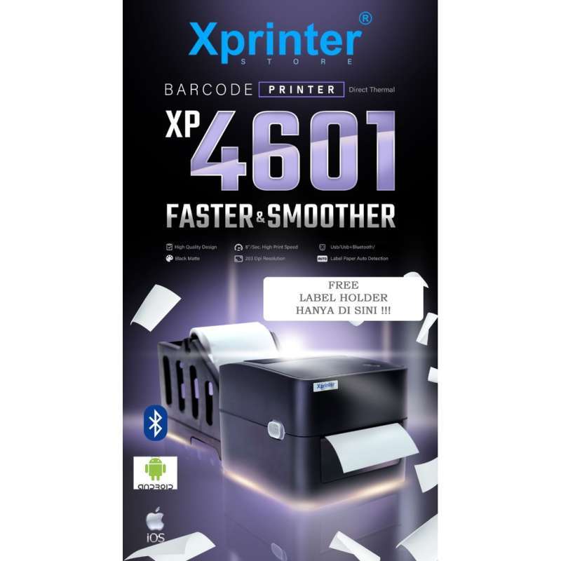 Promo BARCODE PRINTER THERMAL BLUETOOTH XPRINTER XP-460UB SUPPORT 110MM ...