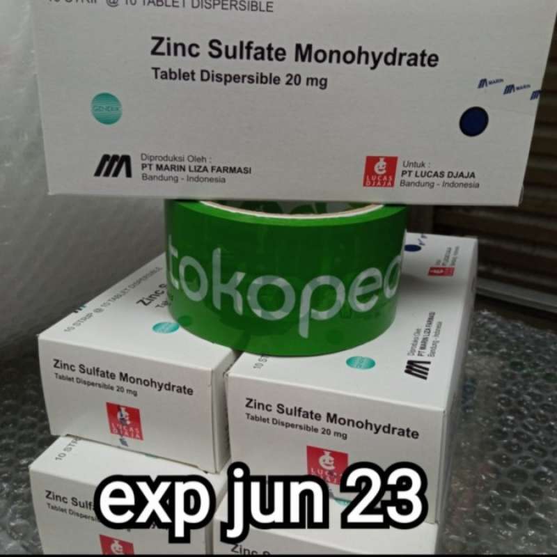 Promo Zinc Sulfate 20Mg Box Isi 10 Strip Exp 2022 Diskon 17% di Seller ...