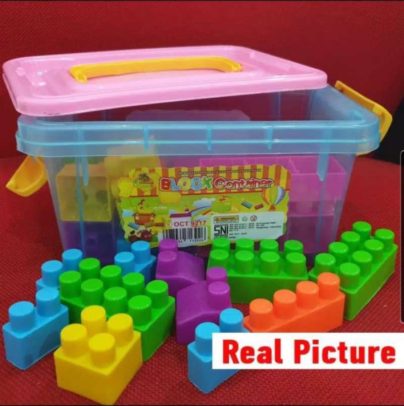 Promo Mainan Blok Lengkap Dengan Tempat Penyimpana / Mainan Balok ...