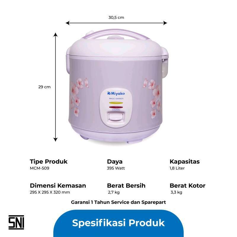Jual Rice Cooker Miyako 1.8 Liter MCM 509 di Seller HendVioHerbal ...