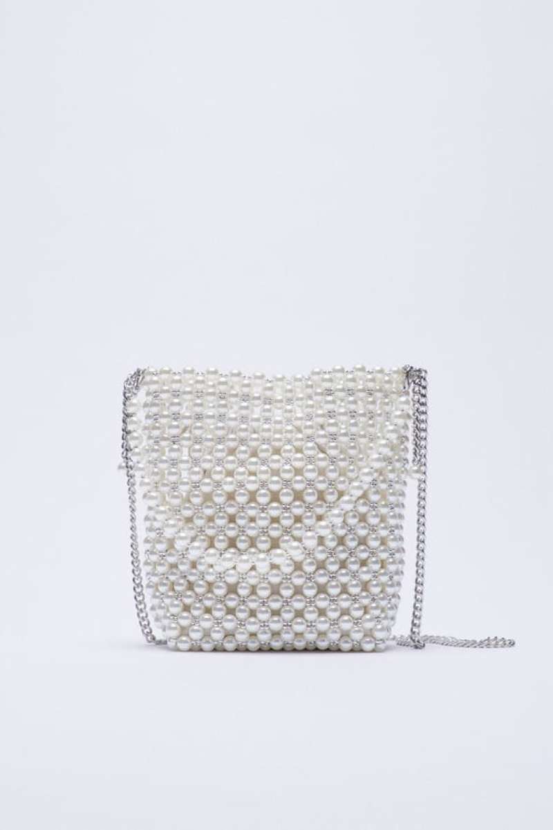 Jual ZARA ORIGINAL STORE 100% - PEARL BEAD MINI BUCKET BAG di Seller ...