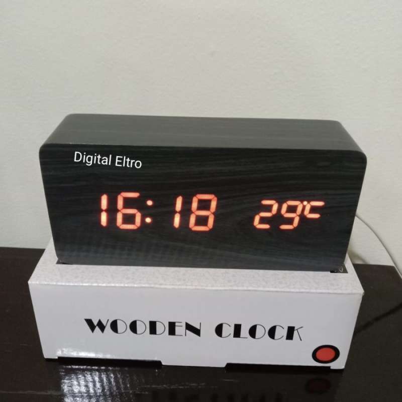 Jual SALE JAM MEJA KAYU DIGITAL LED ALARM WOOD CLOCK TEMPERATUR 02 di ...