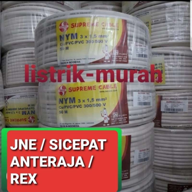 Promo Supreme Nym 3X1.5 Mm2 Kabel Listrik 50 Meter 50M Kawat Tunggal ...