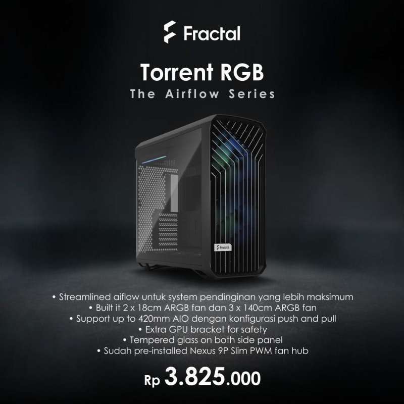 Jual Fractal Design Torrent RGB Black TG Light Tint E-ATX Gaming Case ...