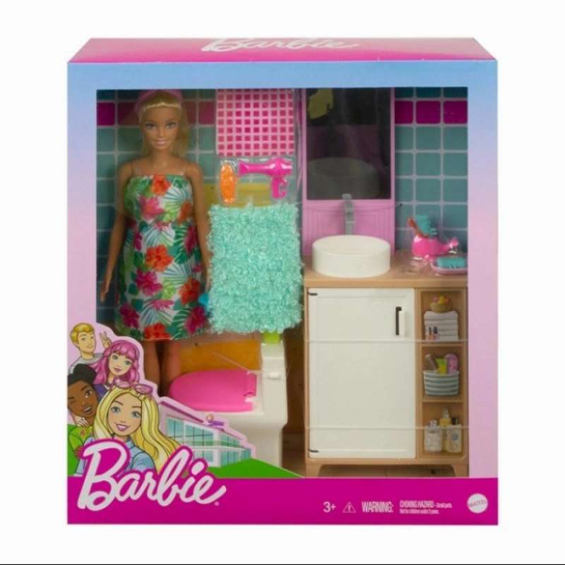Jual barbie bathroom kamar mandi playset ORIGINAL mattel di Seller ...