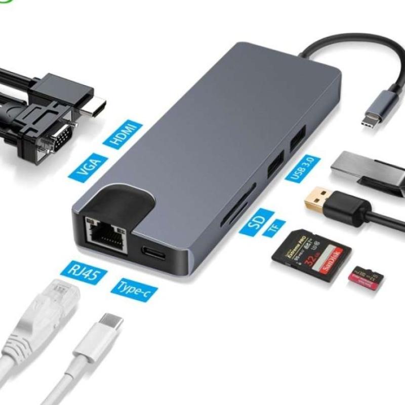 Jual Usb Type C To Hdmi Vga Gigabit Ethernet Lan Rj45 Adapter di Seller ...