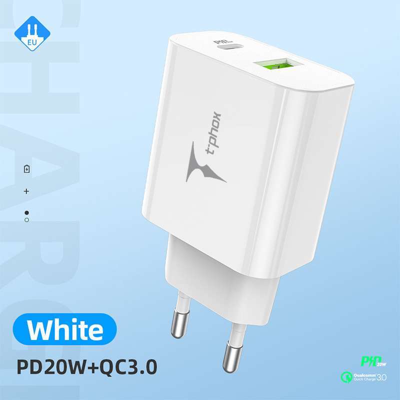 Promo Kepala Charger T-Phox Speedy PD Type C 20W QC 3.0 18W Fast Charging Diskon 8% di Seller ...
