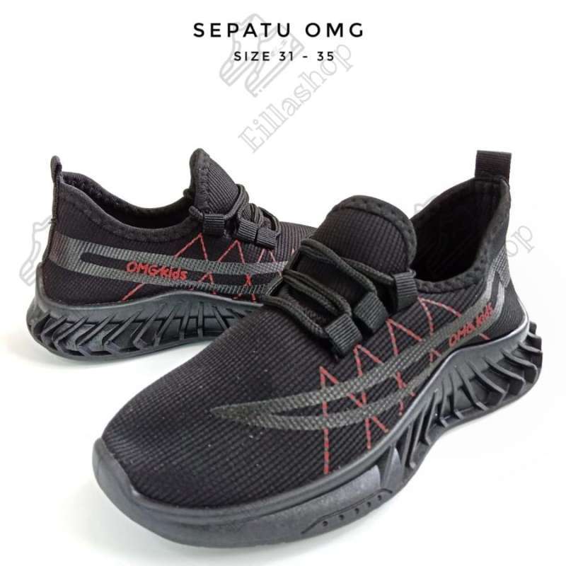 Jual Sepatu Anak Sekolah Tali Formal Ringan Eva Hitam Omg Kids HITAM di ...