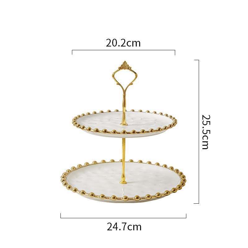 Jual Perla Cake Tier Rak piring kue cupcake bertingkat keramik ulang tahun - Putih 2 Tingkat di ...