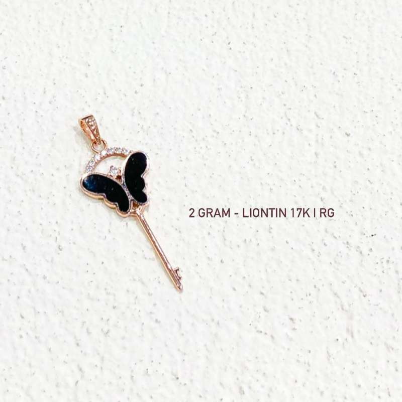 Jual Liontin kalung emas asli kadar 750 75 17k rosegold mariposa van ...