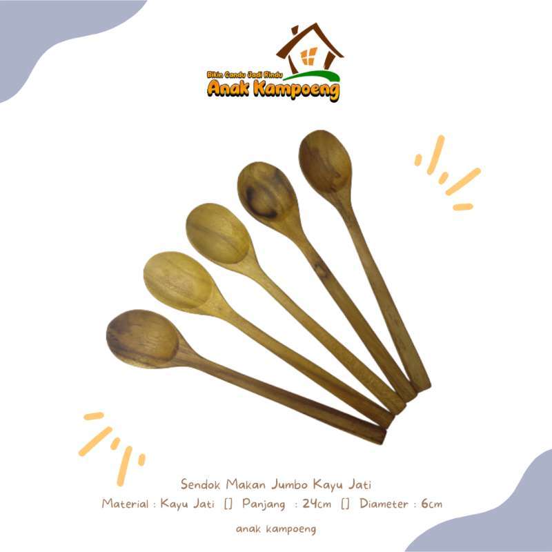Jual Sendok Makan Jumbo Kayu Jati Sendok Makan Kayu di Seller Anak ...
