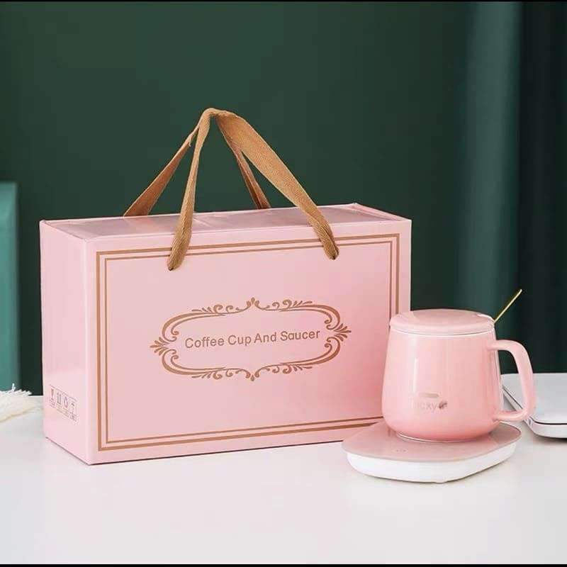 Jual Cangkir Gelas Mug Keramik Set Penghangat Portable Kopi Susu Alas ...