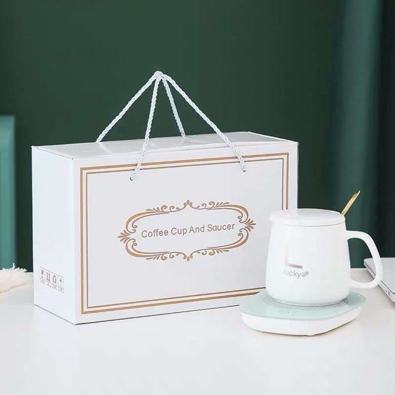 Jual Cangkir Gelas Mug Keramik Set Penghangat Portable Kopi Susu Alas ...