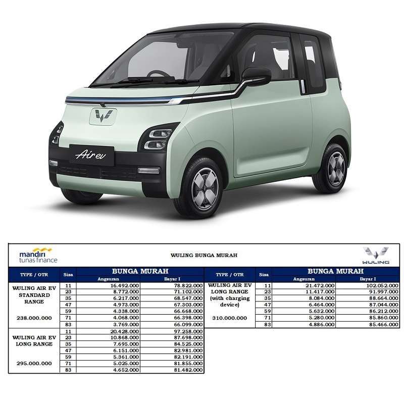 Jual Wuling Air ev Long Range with Charging Drive Mobil [Paket Bunga ...