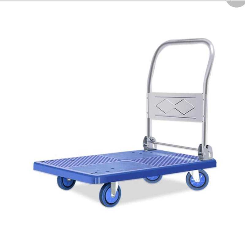 Jual gerobak besi hand truck trolley barang trolley lipat biru - 300kg ...