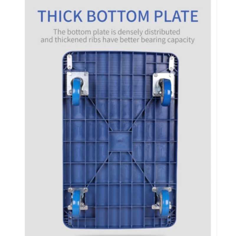 Jual gerobak besi hand truck trolley barang trolley lipat biru - 200kg ...