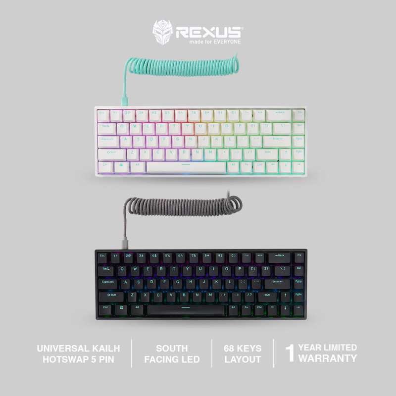 Jual Rexus Keyboard Gaming Mechanical DAIVA D68SF South Facing - Blue ...
