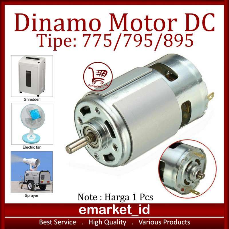 Jual Dinamo Motor DC 775 795 895 12V / Listrik High Torsi Speed Mesin Power Tools DIY di Seller ...