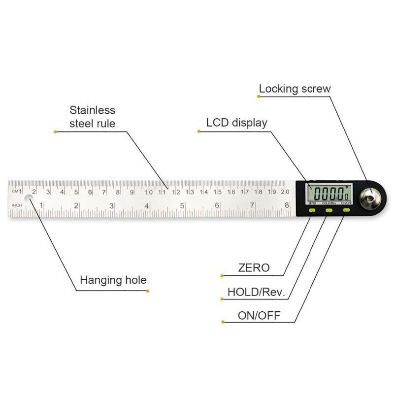 Jual Penggaris Digital Protactor / Angle Ruler Inclinometer Goniometer 200mm 300mm Sudut ...