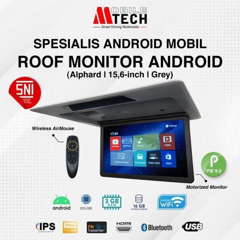 Jual Roof Monitor Android Alphard 15.6 Mobile Tech 3gb / 16gb Motorized ...