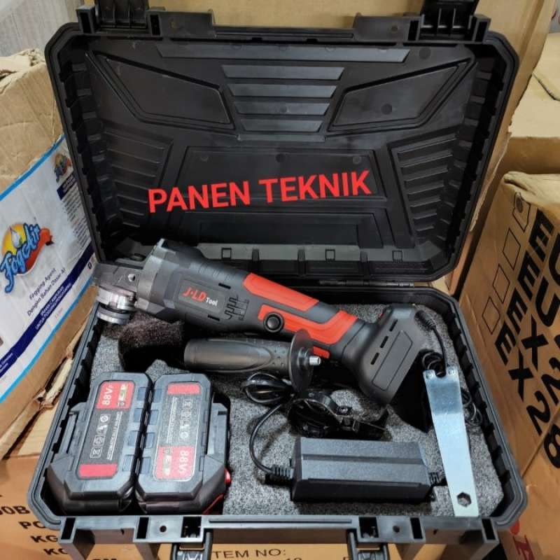 Promo JLD GURINDA BATERAI GERINDA CORDLESS ANGLE GRINDER BOX MERAH ...