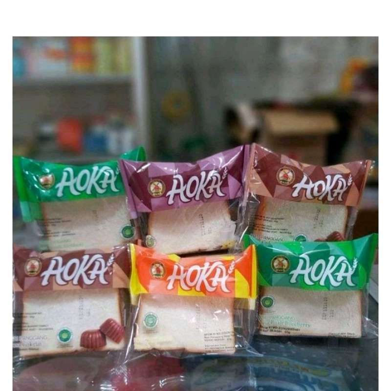 Promo AOKA roti panggang aneka rasa Coklat, Vanilla, Strawbery, Durian, Blueberry, Nanas, Keju ...