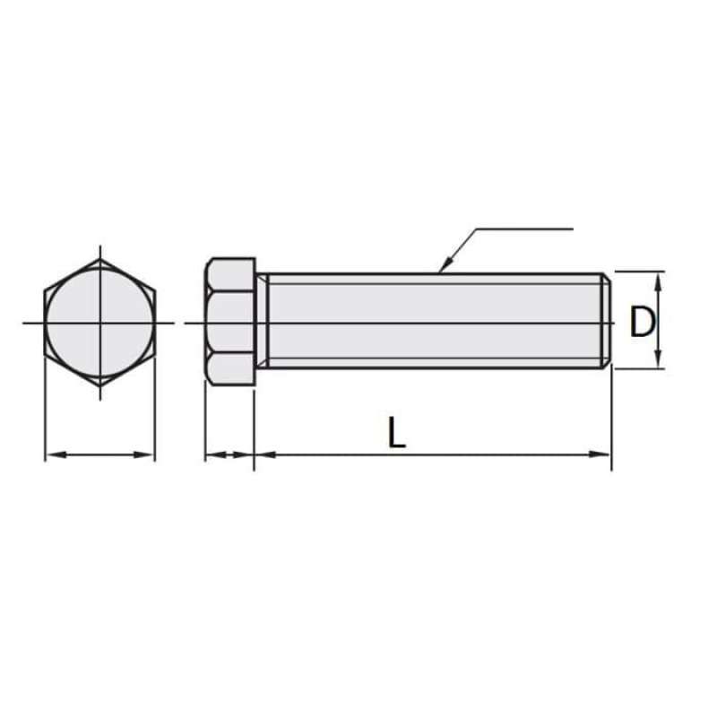 Jual Sus 304 Hex Bolt Ft M16 X 70 ( Baut Hexagon Stainless ) Di Seller ...