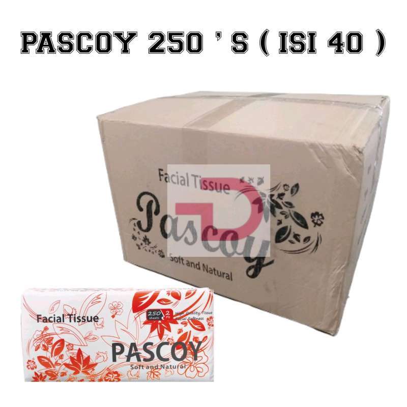 Promo TISSUE PASCOY 250 SHEETS FACIAL TISSUE TISU WAJAH ( DUS = 40 PC ...