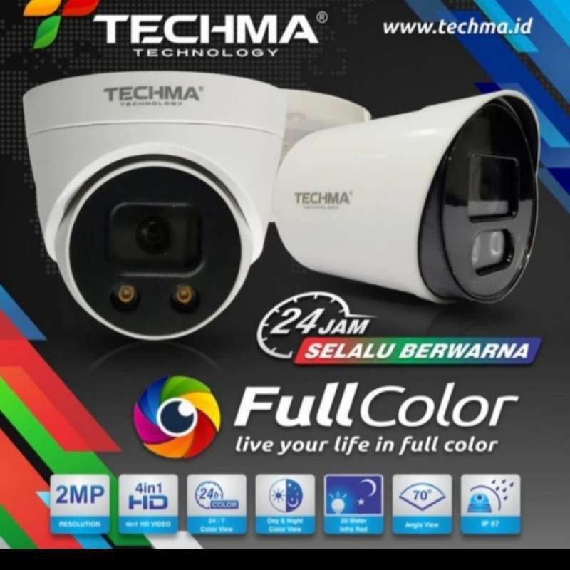 Promo Camera Cctv 2Mp Techma 2Mp Full Color Outdoor Tcm-A1620Fc Diskon ...