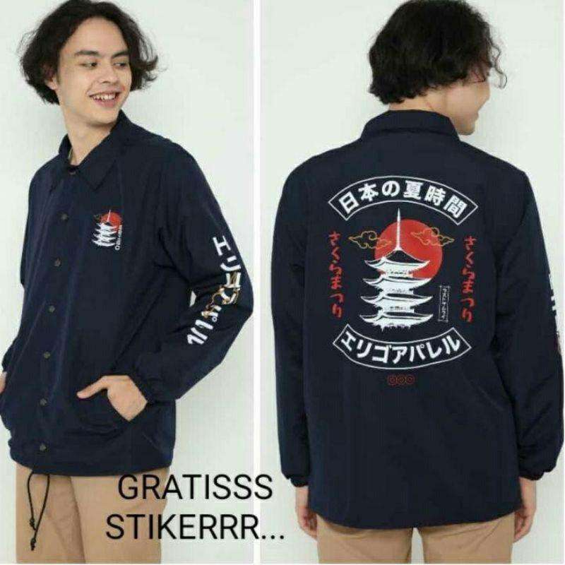 Jual Outerwear Pria Erigo Coach Jacket Mamoru Taslan, Hitam - Nevy Di ...