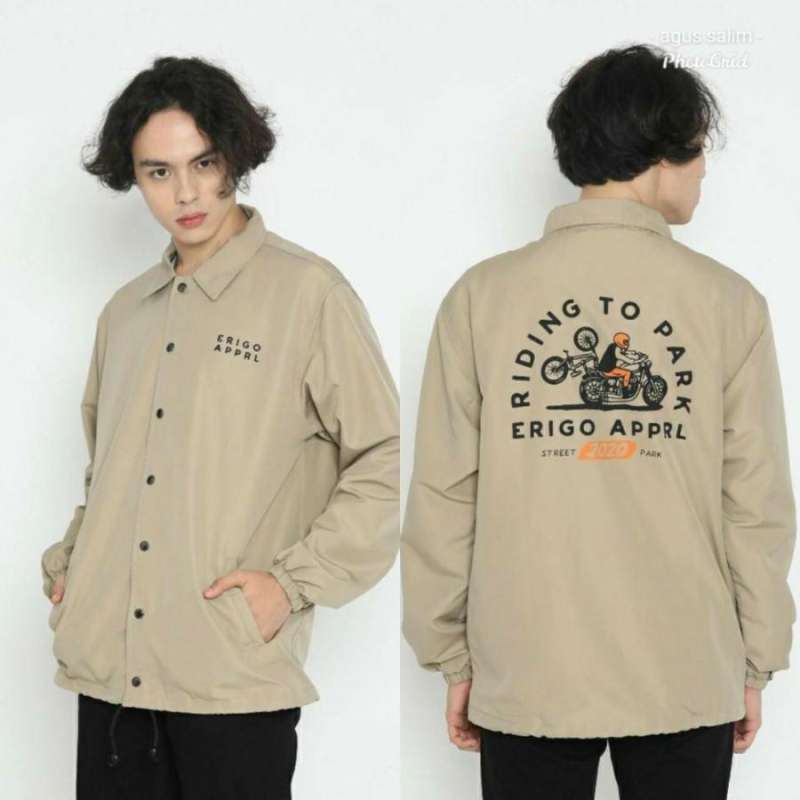 Jual Outerwear Pria Erigo Coach Jacket Mamoru Taslan, Hitam - Hitam ...