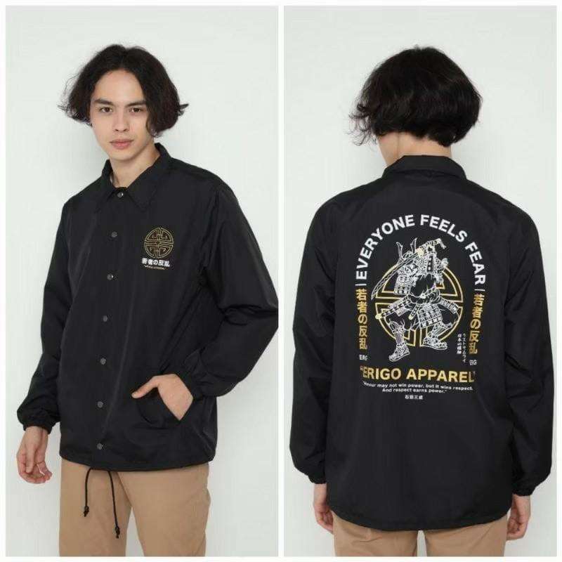 Jual Outerwear Pria Erigo Coach Jacket Mamoru Taslan, Hitam - Hitam ...