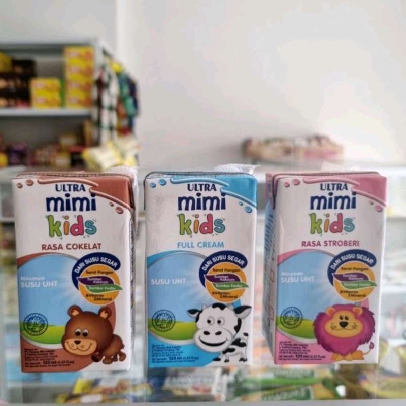 Jual Susu Ultra mimi Kids 125 ml rasa cokelat / full cream / stroberi- di Seller thio aneka ...