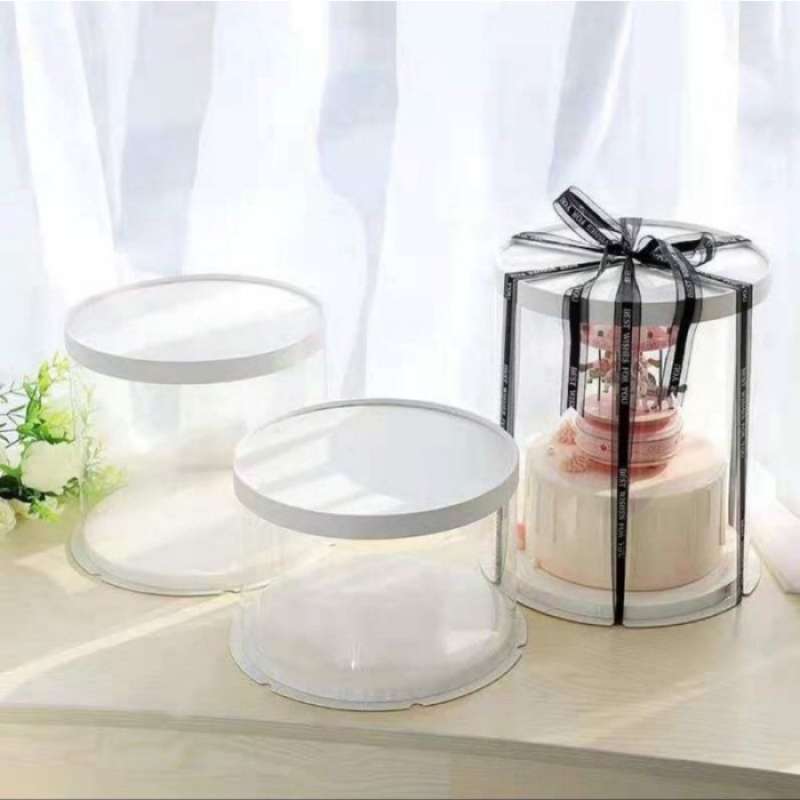 Jual Dus Kue Bening Tinggi Tabung Tall Cake Box Dus Mika - 22x30 Di ...