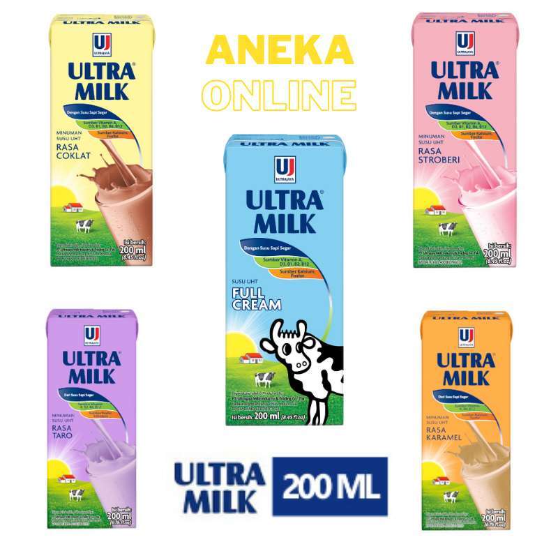 Jual ULTRA Milk Susu UHT 200ml (1 Karton) di Seller Toko Aneka Online - Toko Aneka Online | Blibli