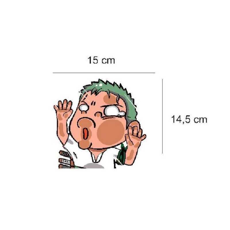 Jual Sticker Zoro One Piece Hit the Glass Stiker Tabrak Mobil Laptop ...