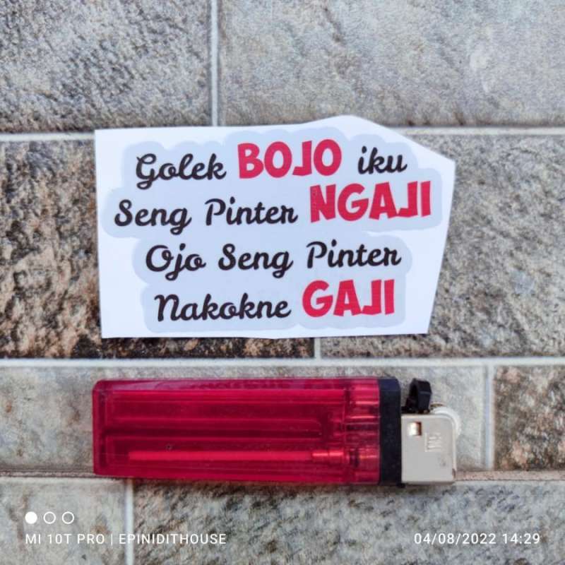 Jual Stiker Kata Quote Lucu Golek Bojo Pinter Humor Jawa Vinyl Motor ...