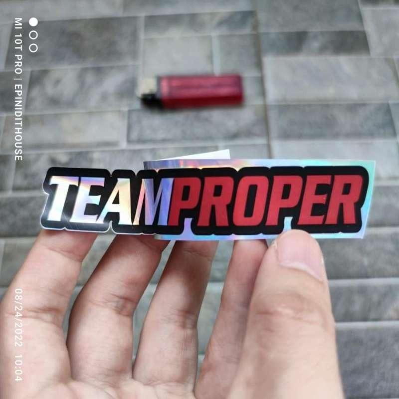 Jual Stiker Team Proper Kata Viral Fyp Gaul Hologram Rainbow Motor Helm ...