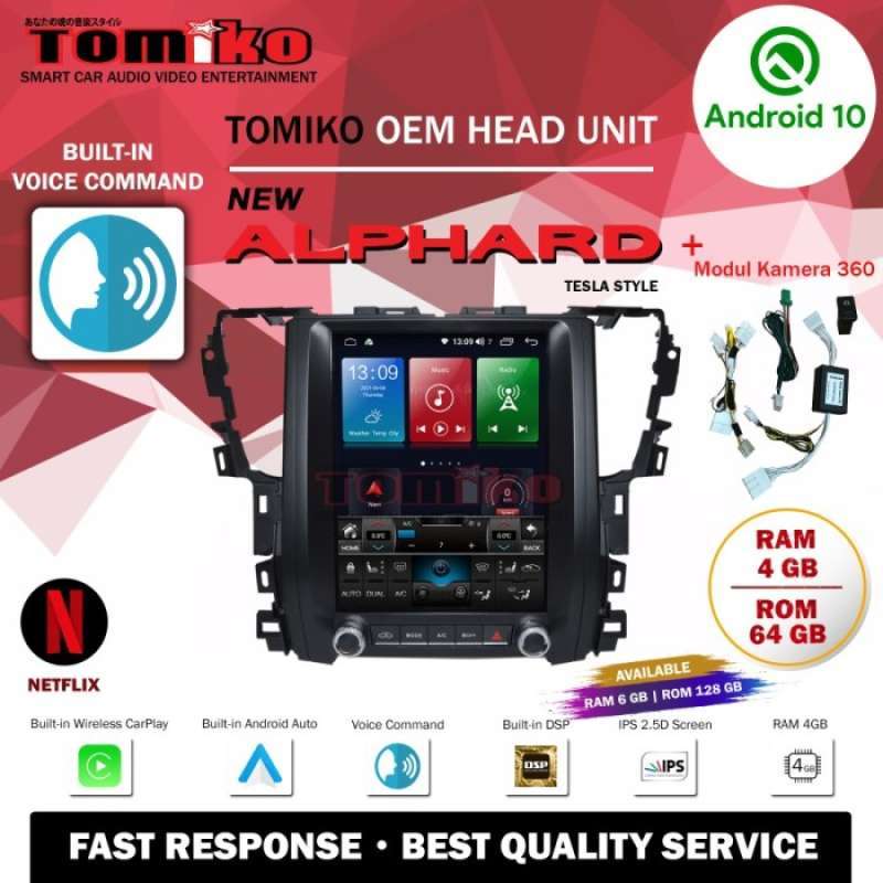 Jual Head unit Android Tomiko OEM for New Alphard Tesla Style + Module ...